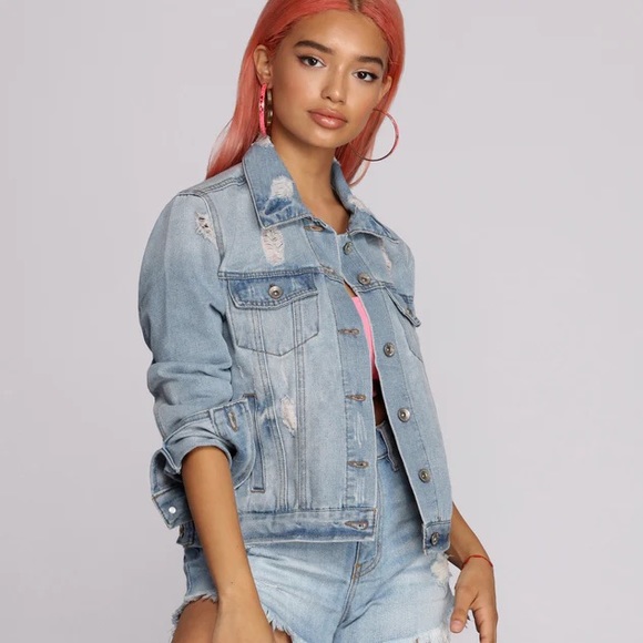 Windsor | Jackets & Coats | Windsor Best Distressed Denim Jacket | Poshmark